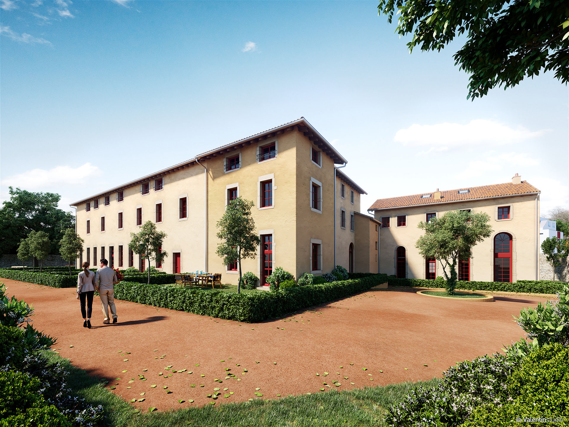3D computer graphics - Exterior of a convent for a competition