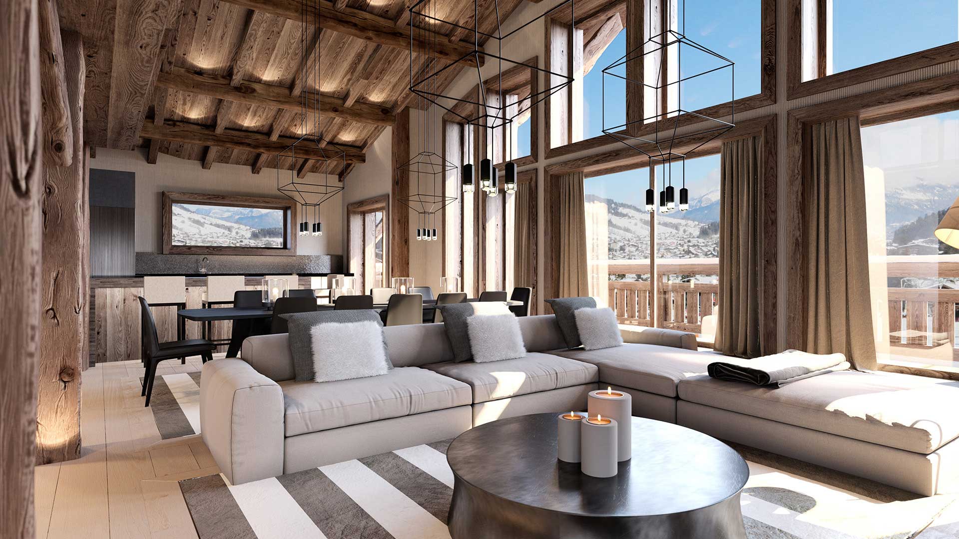 3D Architecture : Photo of a luxurious chalet made from computer ...