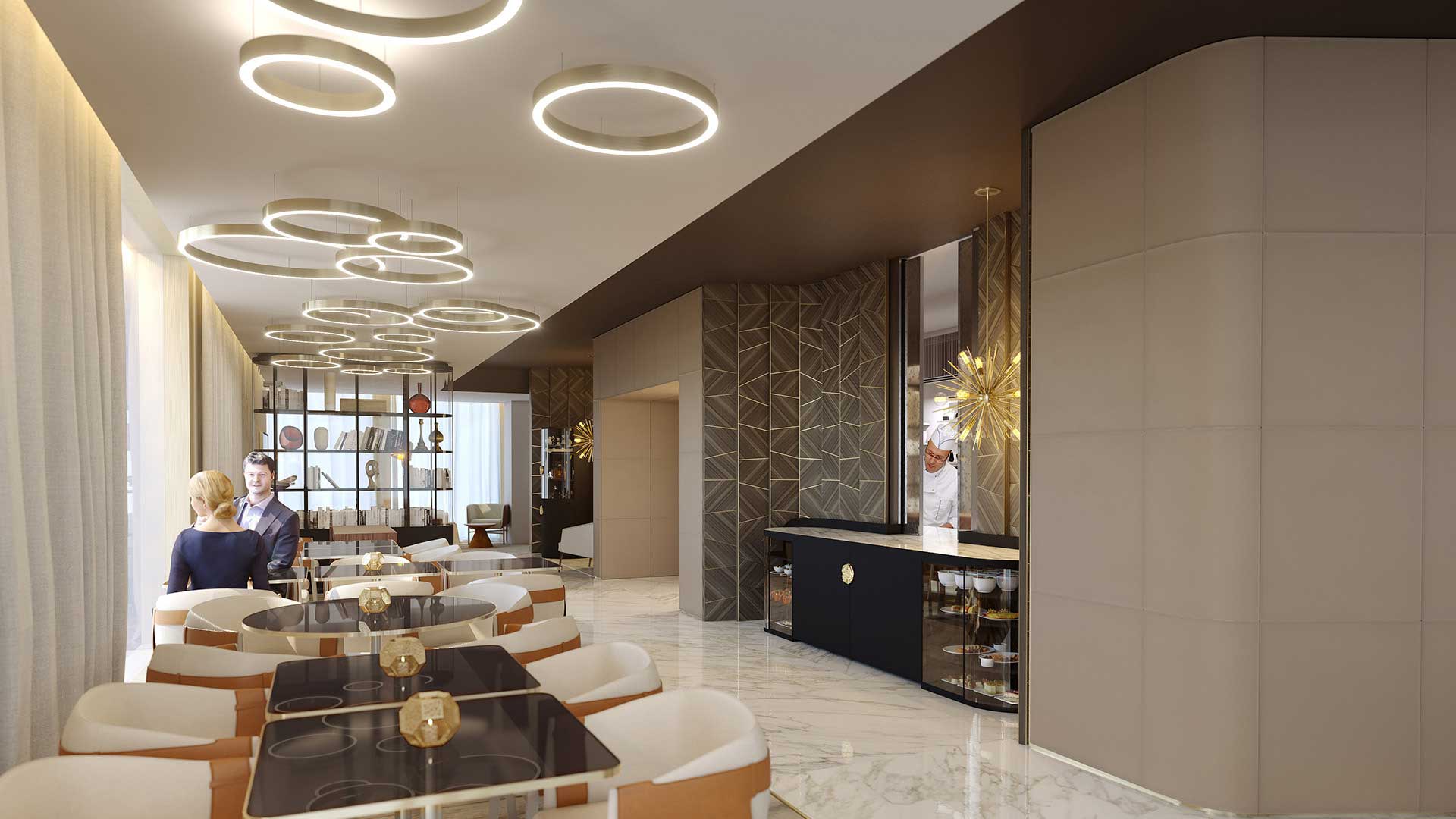 3D Contest : Perspective luxurious restaurant computer generated imagery