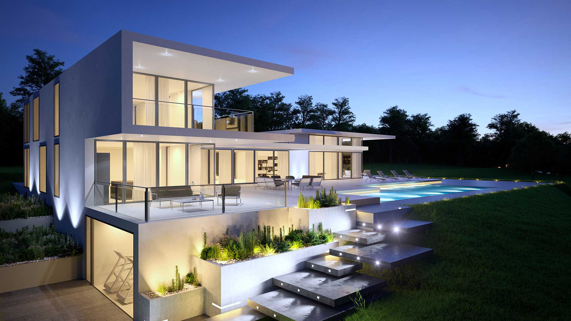 Agence graphisme 3D : perspective 3D villa Suisse